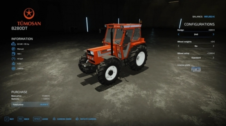 FS22 Tümosan/Türkfiat 8280Dt Traktör V1.0 – Fsdestek